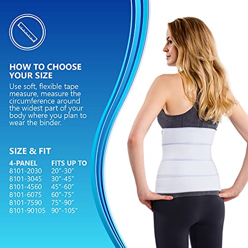 NYOrtho Abdominal Binder Lower Waist Support Belt - Compression Wrap for Men and Women (30" - 45") 4 Panel - 12"