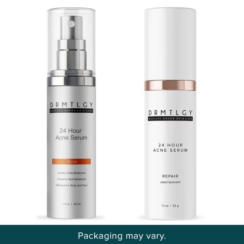 DRMTLGY Acne Spot Treatment and Cystic Acne Treatment. Acne Serum with Micronized Benzoyl Peroxide 5% and Glycolic Acid