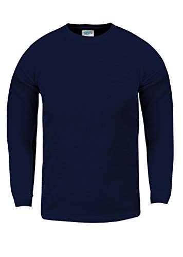 Shaka Wear KTC03_L Thermal Long Sleeve Crewneck Waffle Shirt Navy L