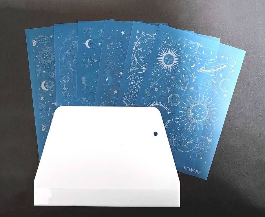 EZILLION 6PCS Silk Screen Stencil for Polymer Clay - Universal,Star,Sun,Moon Style Polymer Clay Silkscreen,Clay Earring Silkscreen Tools,Polymer Clay Kits
