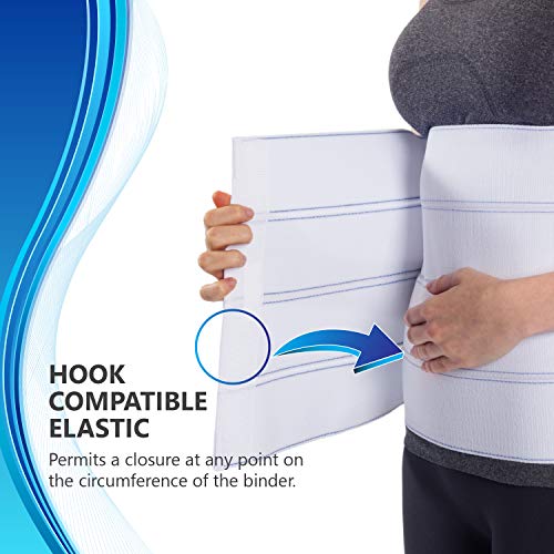 NYOrtho Abdominal Binder Lower Waist Support Belt - Compression Wrap for Men and Women (30" - 45") 4 Panel - 12"