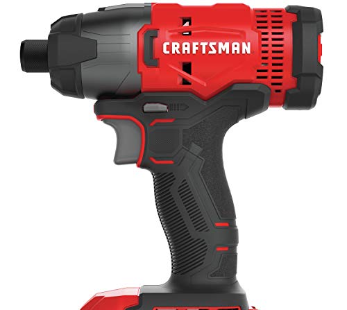 CRAFTSMAN 20V MAX Impact Driver Kit, 1 Battery, 1/4-Inch (CMCF800C1) , Red