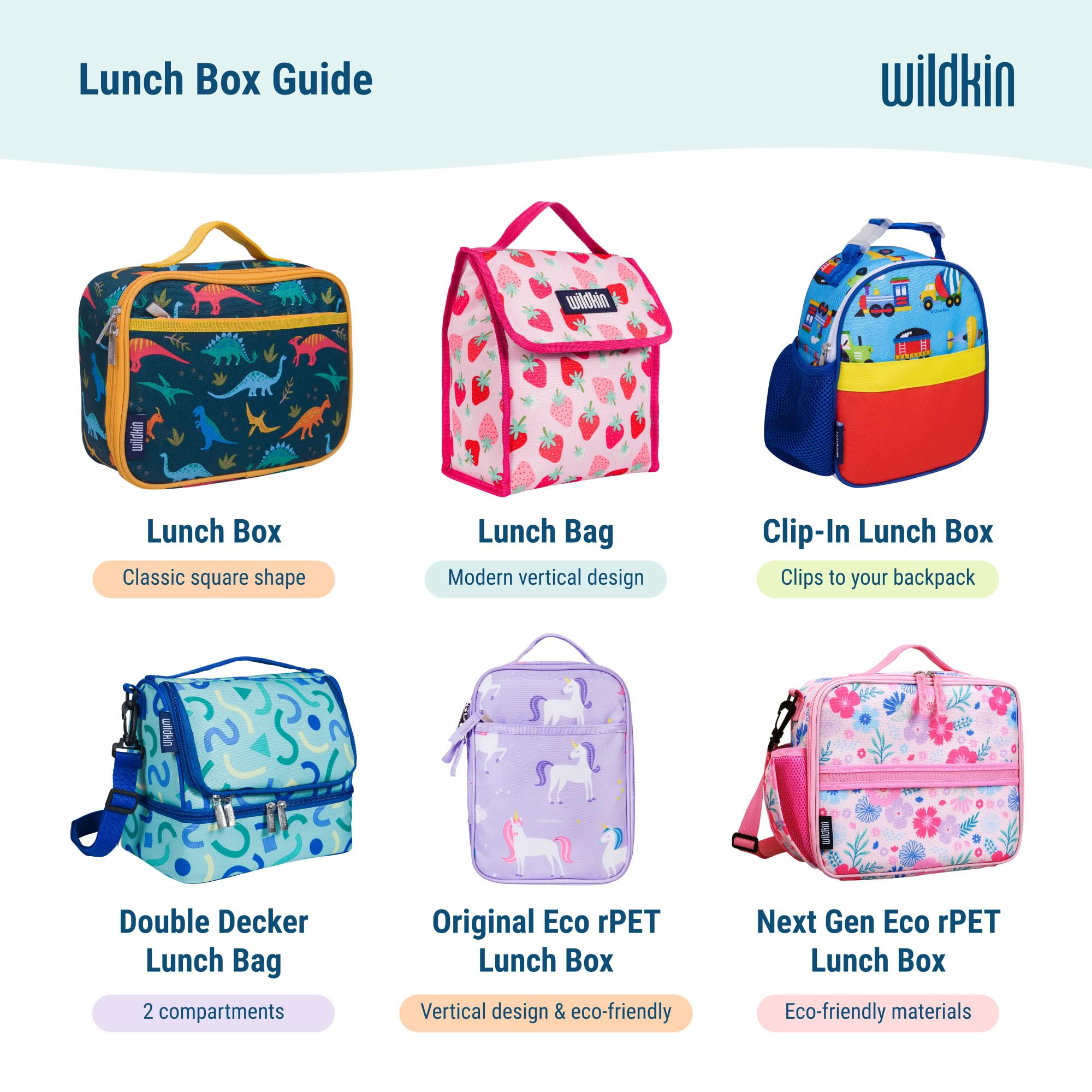 Wildkin Kids Insulated Lunch Box – Durable and Reusable for School & Travel - Butterfly Garden