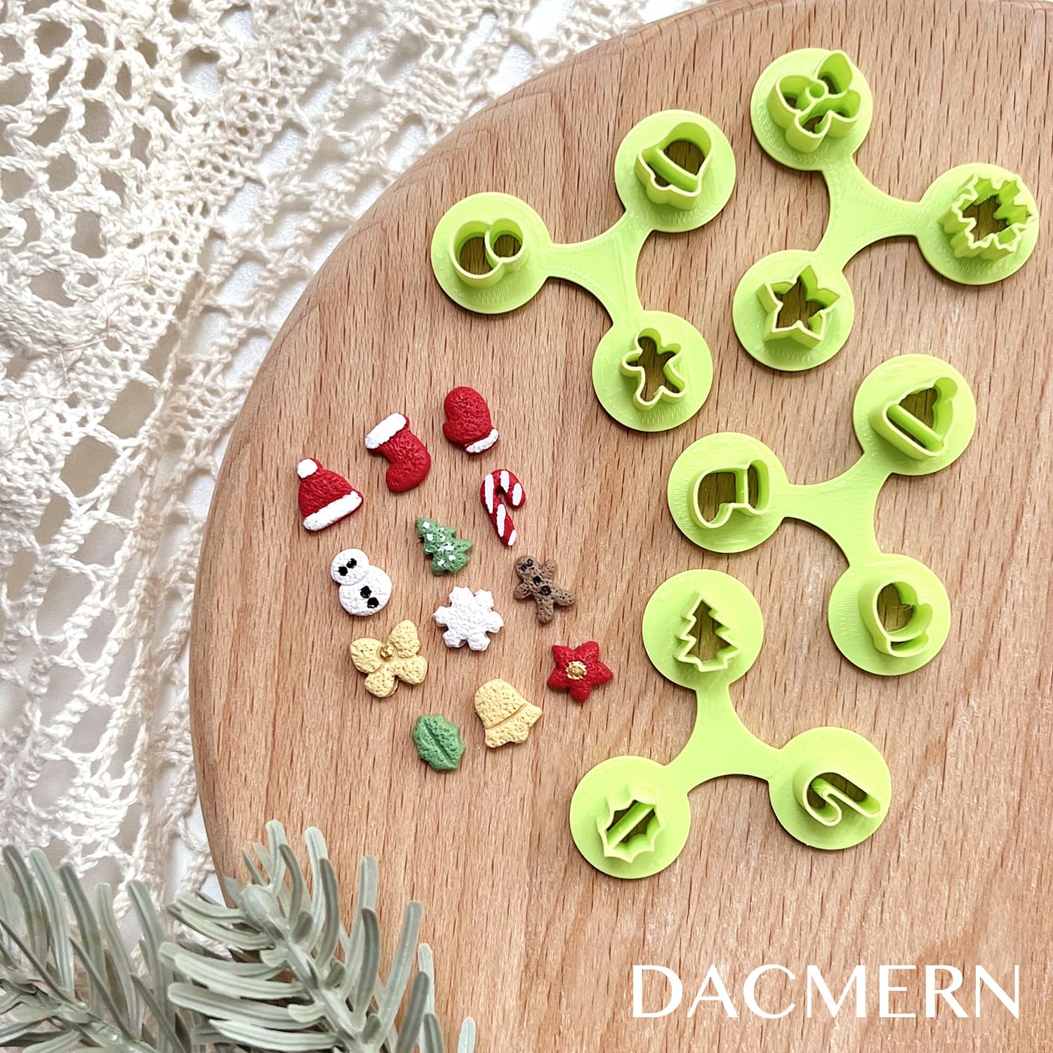 Mini Christmas Clay Cutters - Dacmern 12 Shapes Mini Christmas Polymer Clay Cutters, Small Winter Clay Earring Cutters for Christmas Clay Earrings Making (12Pcs Mini Studs Sets)