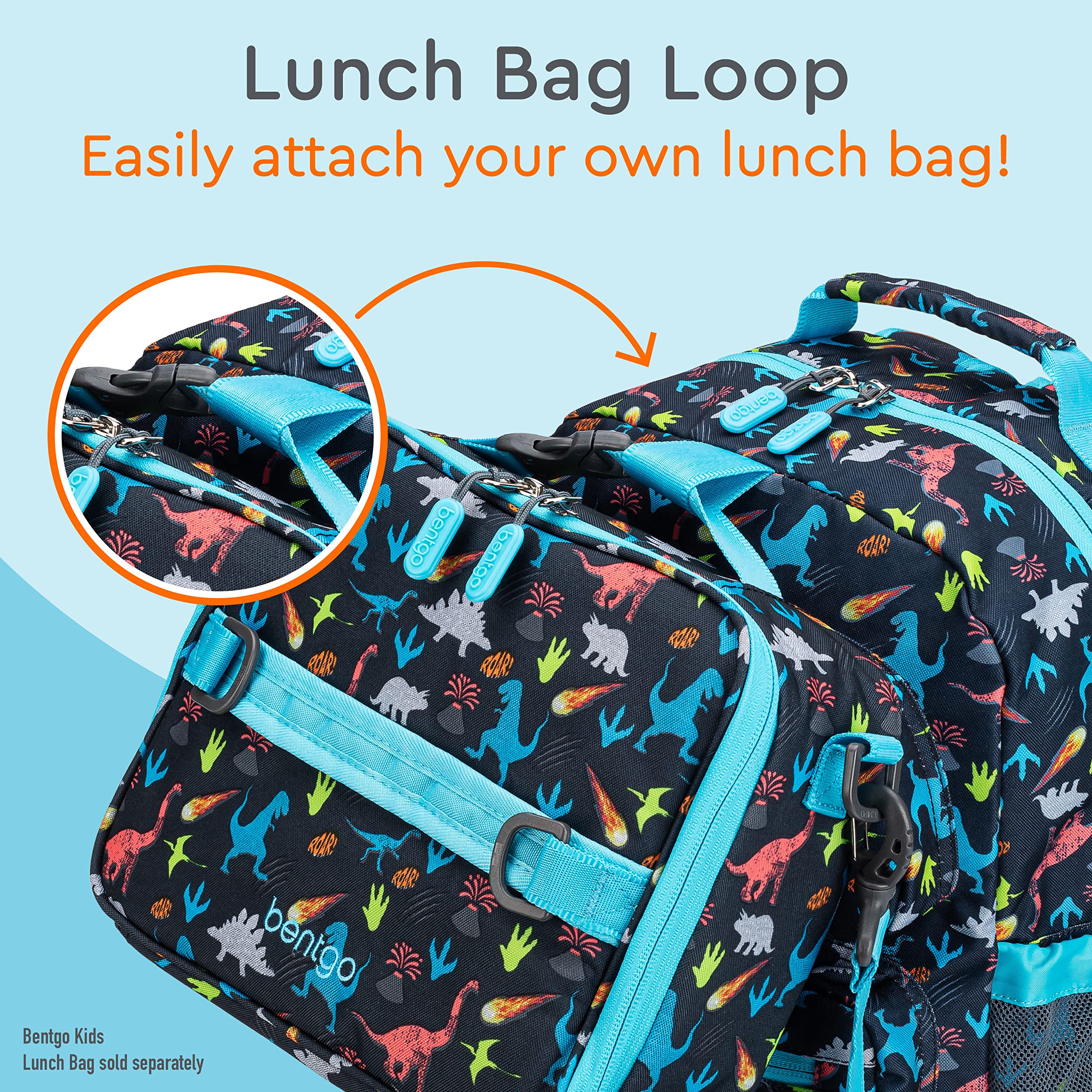 Bentgo® Kids 14” Backpack Set With Kids Prints Lunch Box (Dinosaur)
