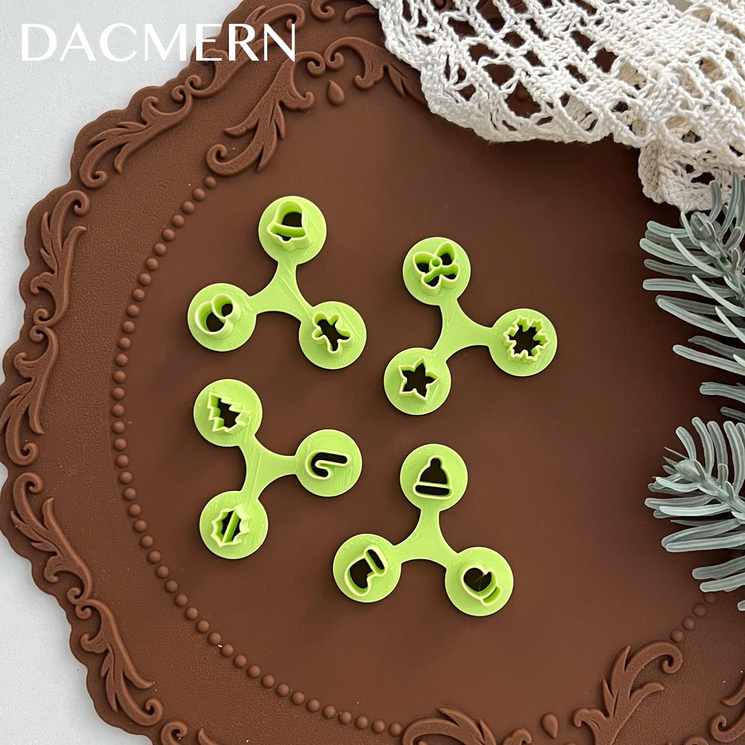 Mini Christmas Clay Cutters - Dacmern 12 Shapes Mini Christmas Polymer Clay Cutters, Small Winter Clay Earring Cutters for Christmas Clay Earrings Making (12Pcs Mini Studs Sets)