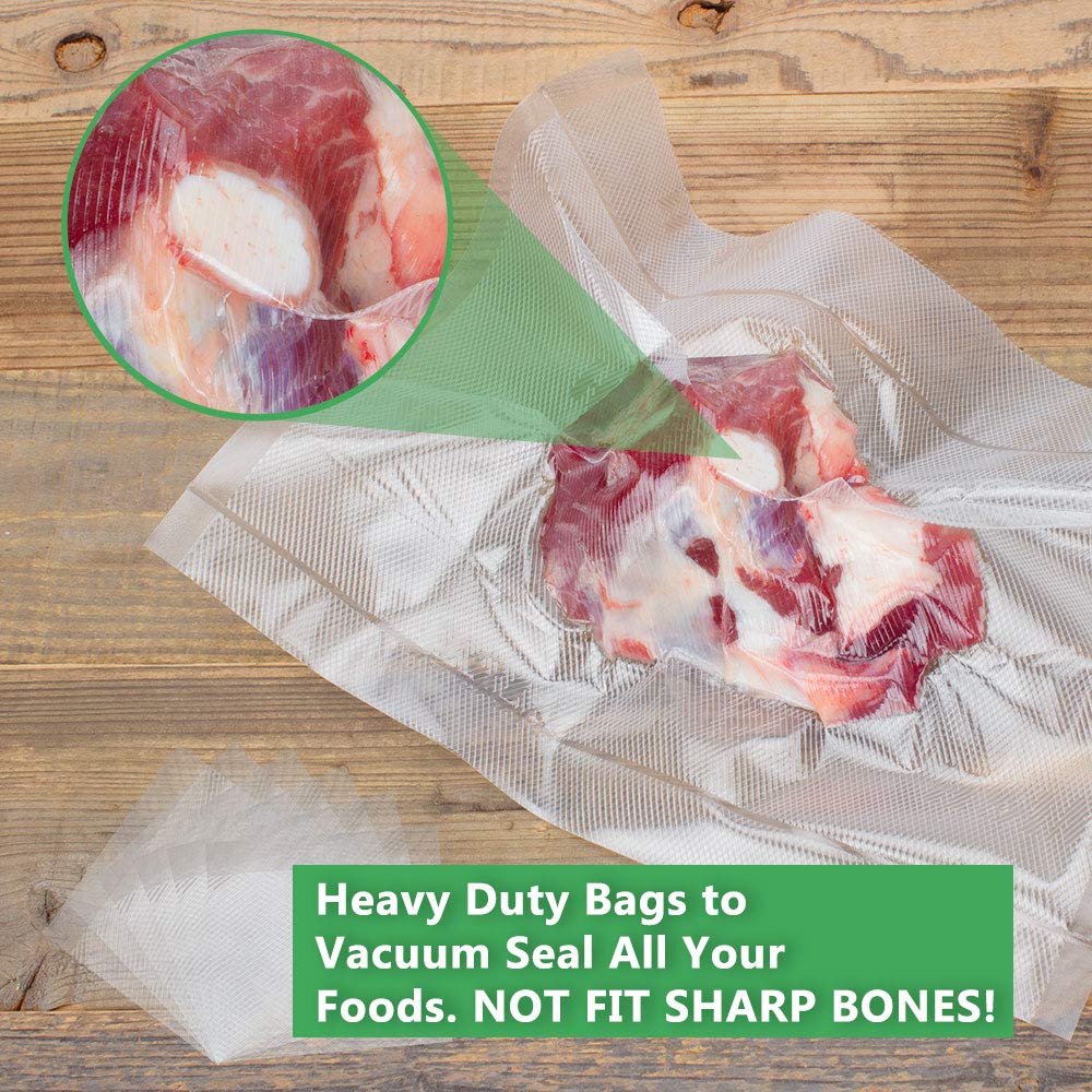 WishDirect Vacuum Sealer Bags Rolls Compatible with FoodSaver 4-Pack 11" x 25' Vacuum Seal Rolls Fit Inside Machine Double-Side Embossed BPA-Free Bags for Sous Vide or Food Storage (Total 100 Feet)