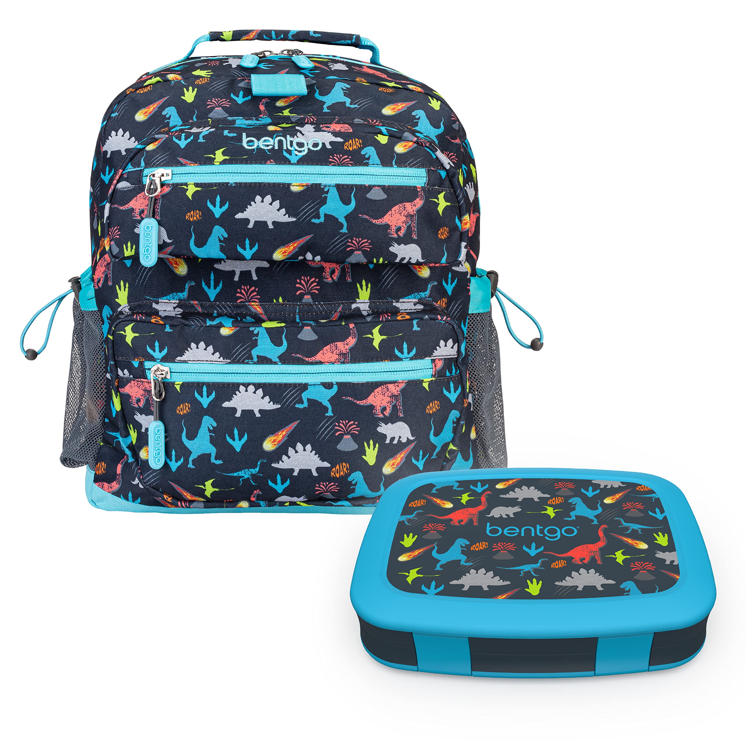 Bentgo® Kids 14” Backpack Set With Kids Prints Lunch Box (Dinosaur)