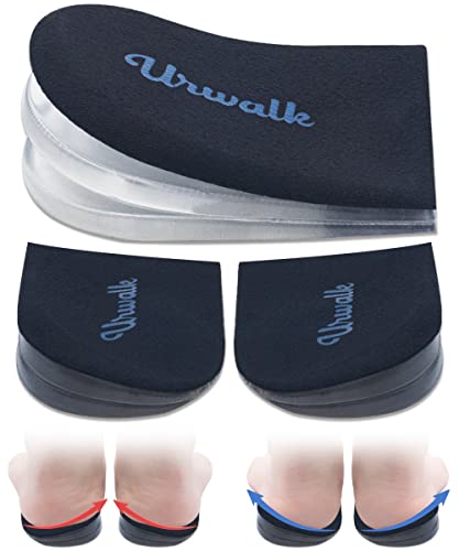 Urwalk 3 Layers Adjustable Supination & Over - Pronation Adhesive Corrective Gel Shoe Inserts, Medial& Lateral Heel Wedge Lifts for