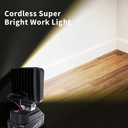 Cordless LED Work Light for Makita 20v battery 48W 3000LM LED Flood Lights job site lighting for Emergencies, Camping, Outdoor with 16 lamp beads