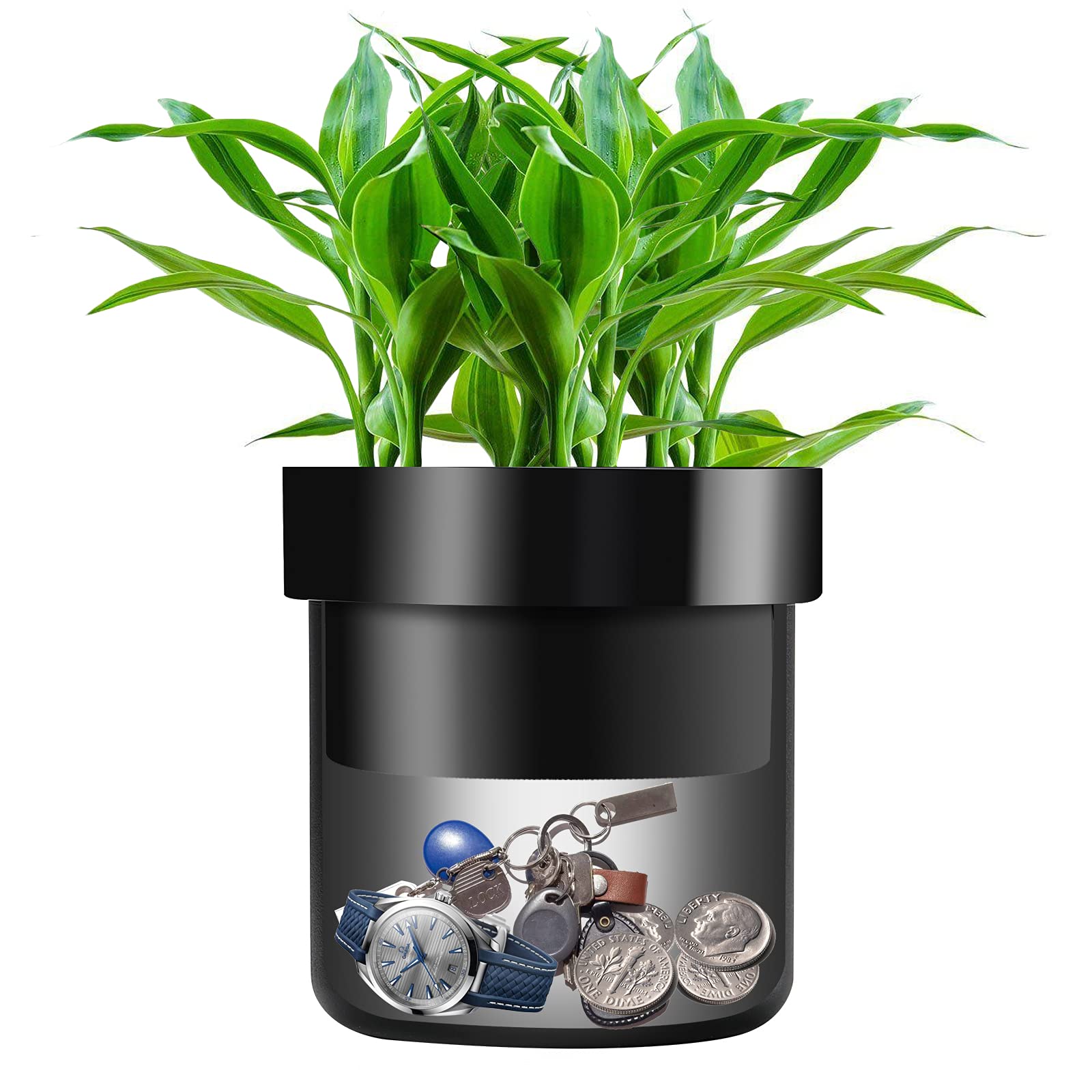 Younion Flower Pot Diversion Safe with Key Lock, Secret Hidden Safe Lock Box, Perfect for Hiding The Valuables Inside Flower Potâs False Bottom, Plants Not Include