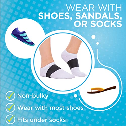 BraceAbility Plantar Fasciitis Arch Support Bands - Pair of Durable Foot Brace Compression Sleeve Inserts for Fallen Arches, Flat Foot Correction, Heel Spur Pain Relief and Muscle Strains (Pack of 2)