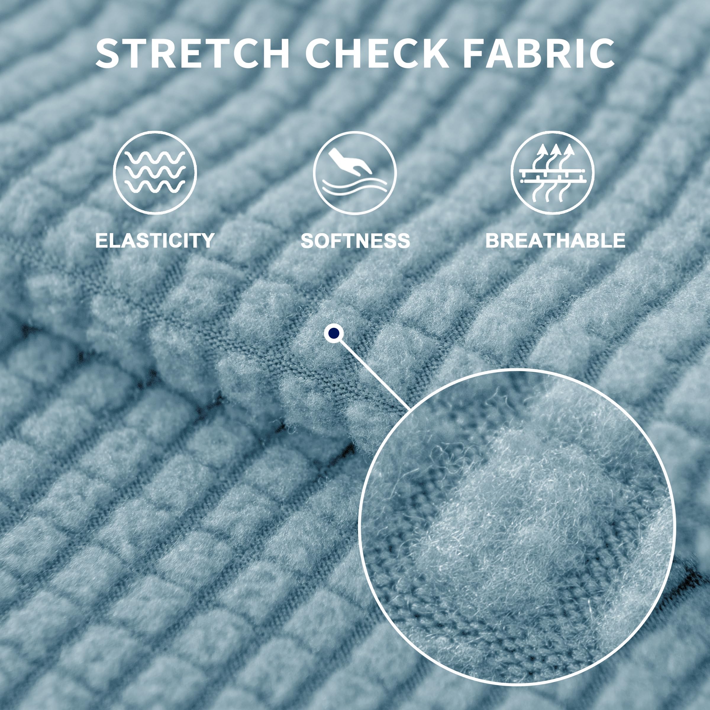 SUBRTEX Couch Slipcover RV Seater Slip Loveseat Stretch Durable Sofa Cushion Cover Spandex Elastic Furniture Protector for Settee Seat for Replacement in Livingroom, Medium, Steel Blue