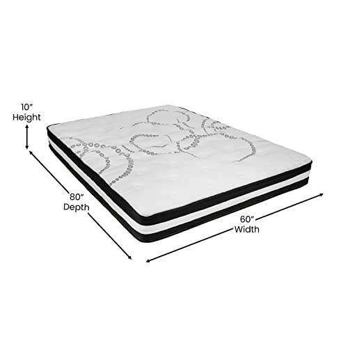 Flash Furniture Capri Comfortable Sleep 10" Hybrid Pocket Spring and Foam Mattress in a Box, Foam Pocket Spring Hybrid Mattress, Queen