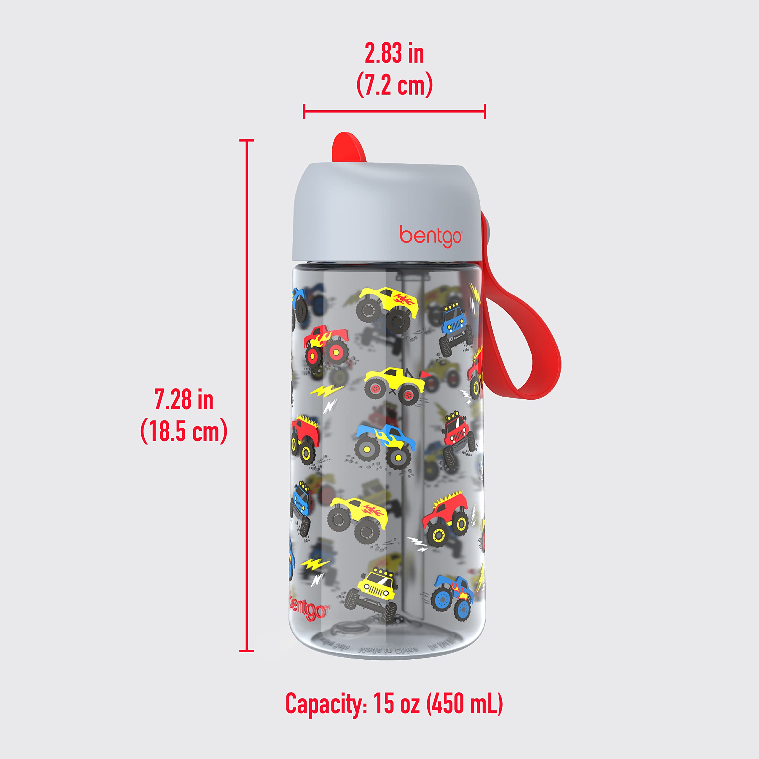 Bentgo® Kids Lunch Bag Set Water Bottle - New & Improved 2023 (Trucks)