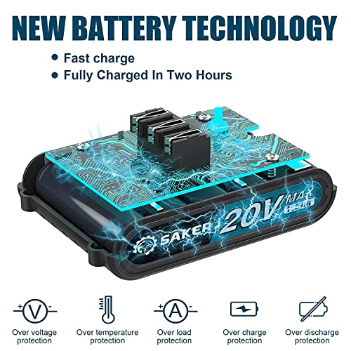 Saker Mini Chainsaw,Portable Electric Best Chainsaw Cordless,Small Handheld Chain Saw Pruning Shears Chainsaw for Tree Branches, Courtyard and Garden(SAKER MINI CHAINSAW + 2 BATTERIES)