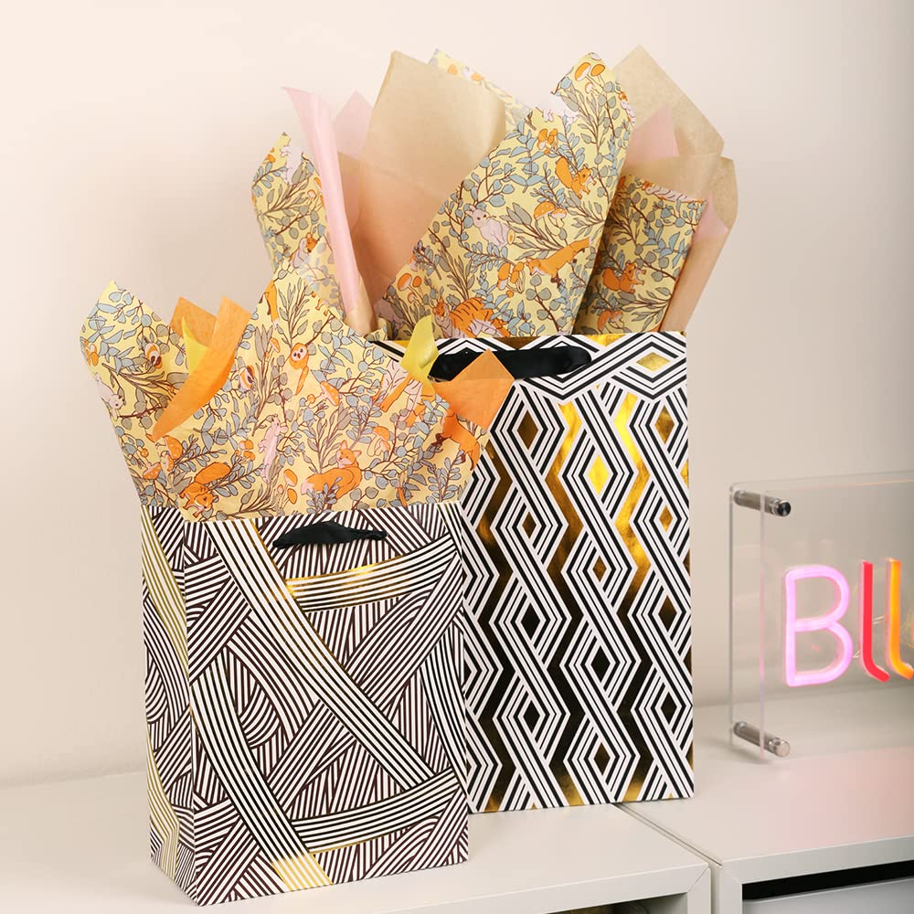 Nature Leaf Forest & Animals Floral Pattern Tissue Gift Wrap Paper 60 Sheets Premium Quality Recyclable Bulk, 26β x 20β, for DIY Art Craft Decoration
