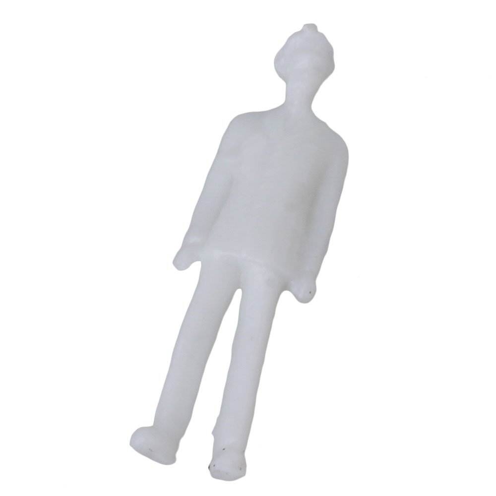 BQLZR White Unpainted Architectural 1:100 Scale Model Figures Standing Little People Figures for Miniature Scenes, White Color Pack of 100