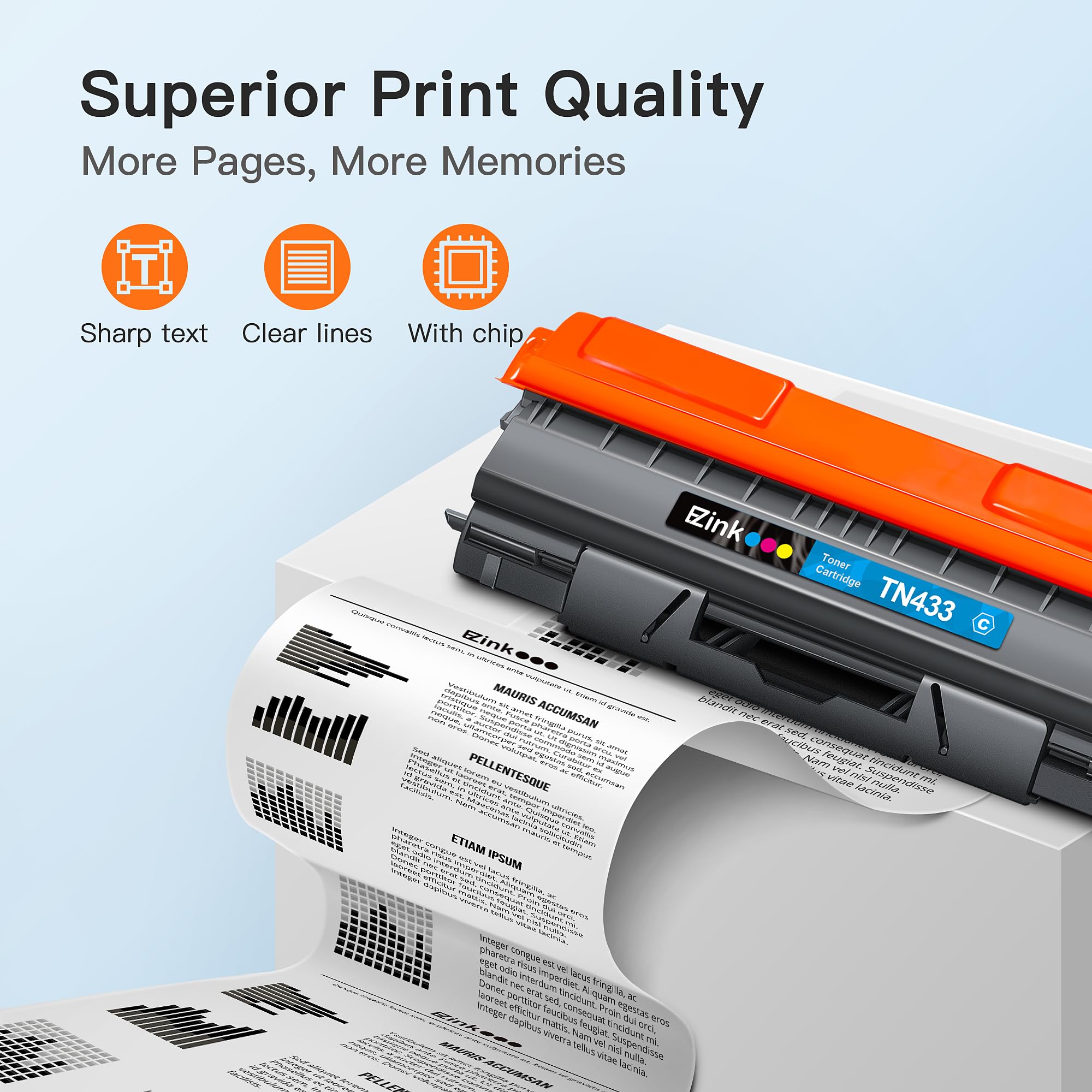 E-Z Ink (TM) Compatible Toner Cartridge Replacement for Brother TN-433 TN433 TN433bk TN431 Compatible with HL-L8260CDW HL-L8360CDW MFC-L8610CDW MFC-L8900CDW (1 Yellow, 1 Pack)