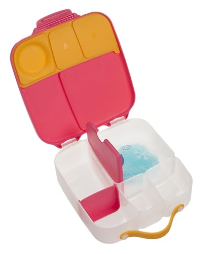 b.box Oversized Lunch Box for Kids: Bento Box w/ 4 Compartments (2 Leak Proof), Removable Divider & Gel Pack. Ideal for Big Eaters 3+. School Supplies, 8½ Cup Capacity