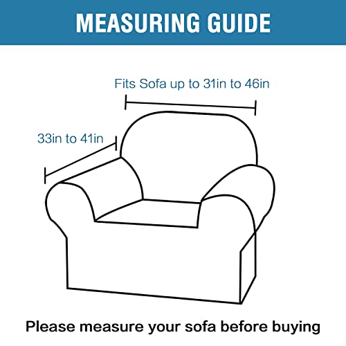 H.VERSAILTEX Chair Cover 1-Piece Stretch Couch Covers for 1 Cushion Couch Sofa Cover Spandex Non Slip Soft Form Fit Furniture Protector with Elastic Bottom (Chair, Navy)