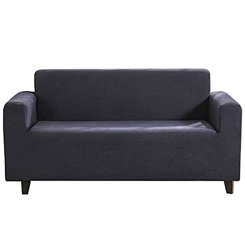 TVPFM Jacquard Furniture Protector, 2 Seater 3 Seater Elastic Bottom Sofa Cover Soft Stretch Sofa Slipcover for Living Room Pets Cat Dog-Blue A-4 Seater