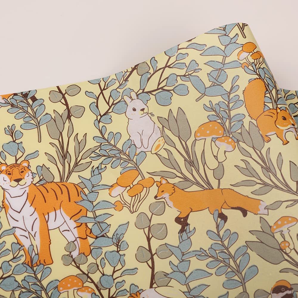 Nature Leaf Forest & Animals Floral Pattern Tissue Gift Wrap Paper 60 Sheets Premium Quality Recyclable Bulk, 26β x 20β, for DIY Art Craft Decoration