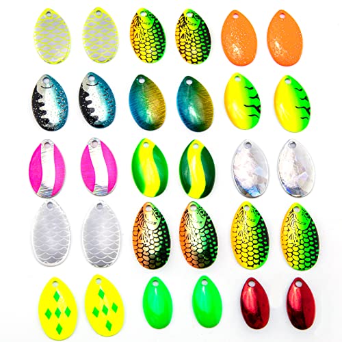 Dr.Fish Fishing Indiana Spinner Blades Kit Lure Making Supplies for Spinner Spinnerbaits Walleye Rig Crawler Harness Lures for Trout Salmon Bass Fishing