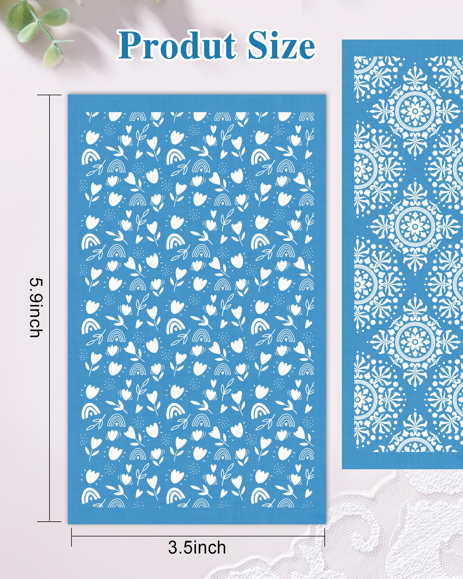 Puocaon Boho Clay Silk Screen - 8 Pcs Paisley Silk Screen Stencils for Polymer Clay Jewelry, Reusable Screen Stencils for Polymer Clay Earrings Making, Mystic Boho Polymer Clay Silk Screen Stencils