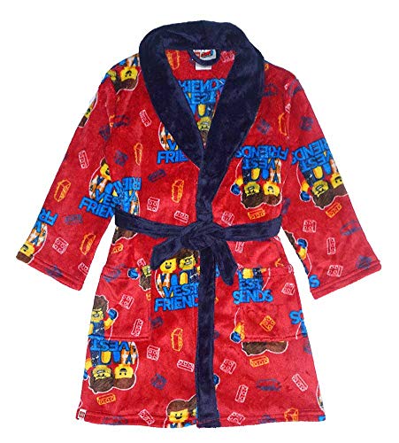 LEGO Movie 2 Little/Big Boys Long Sleeve Fleece Robe, Red, 6/7, 6-7