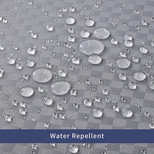 GAOMON Shower Curtains for Bathroom Hookless Shower Curtain with Snap in Liner Grey/White Shower Curtain Grommet Waterproof Fabric See Through Top Washable Shower Curtain Liner 72''Wx78''L