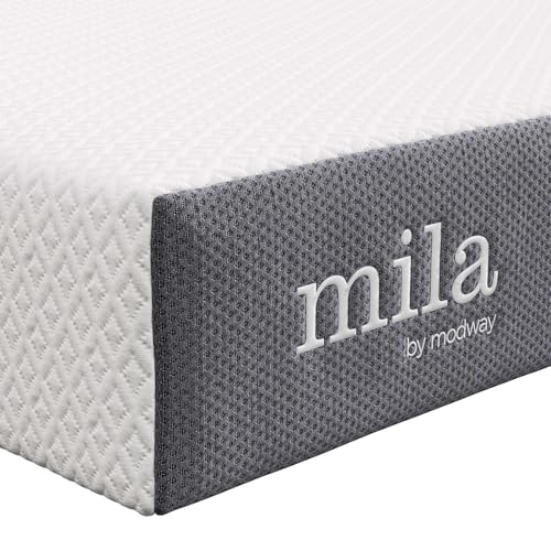 Modway Mila 6” Queen Mattress - Firm 6 Inch Queen Mattress - 10-Year Warranty, White