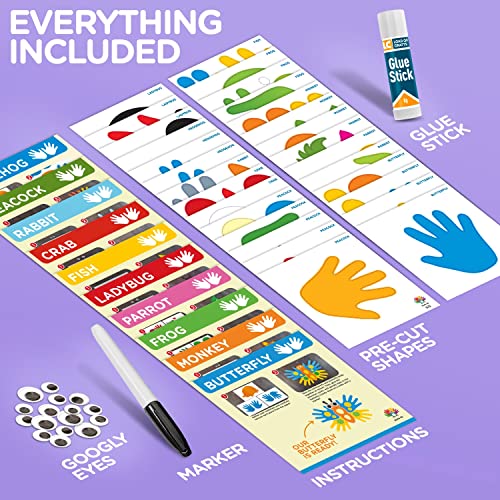 Arts and Craft Kit for Toddlers and Preschoolers, Easy Crafts for Kids Ages 3-5 โ Animal Craft Set Includes Supplies and Instructions