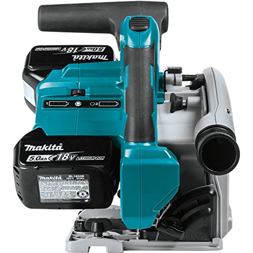Makita XPS01PTJ 18-Volt X2 LXT Lithium-Ion (36V) Brushless Cordless 6-1/2 inch Plunge Circular Saw Kit (5.0Ah) with 199140-0 39 inch Guide Rail(Sold separately)