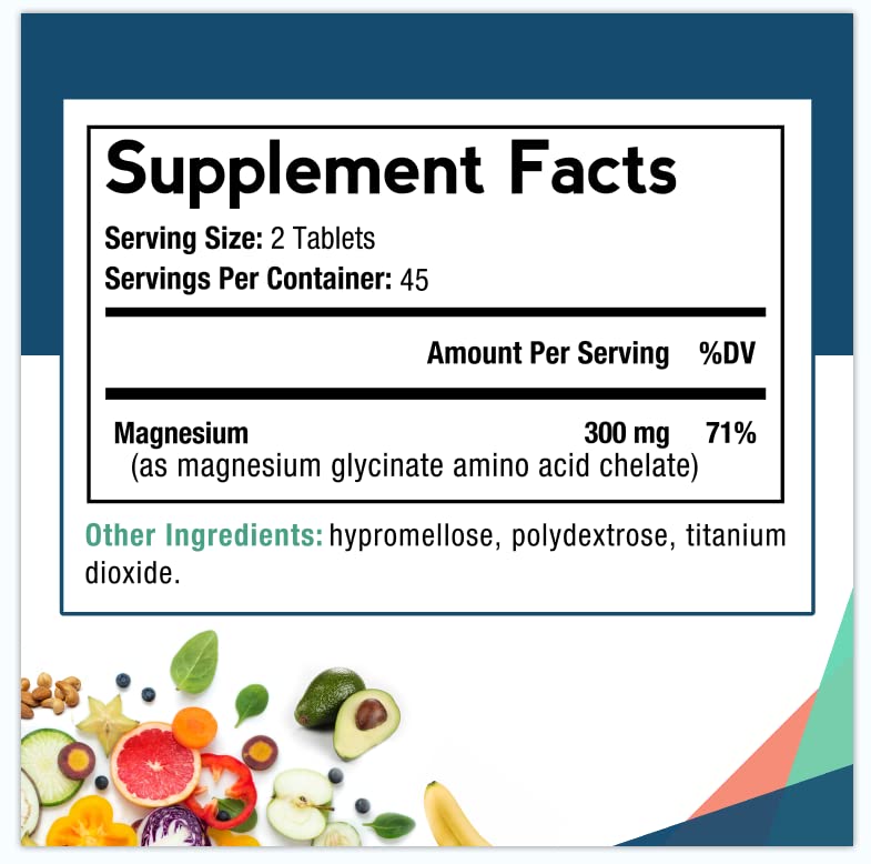 Doctor’s Recipes Magnesium Glycinate, 300mg Elemental Magnesium, Extra Strength, High Absorption, Non-Buffered, Bone, Muscle, Nerve & Energy Support, Non-GMO, No Gluten, Easy On Stomach, 90 Tablets