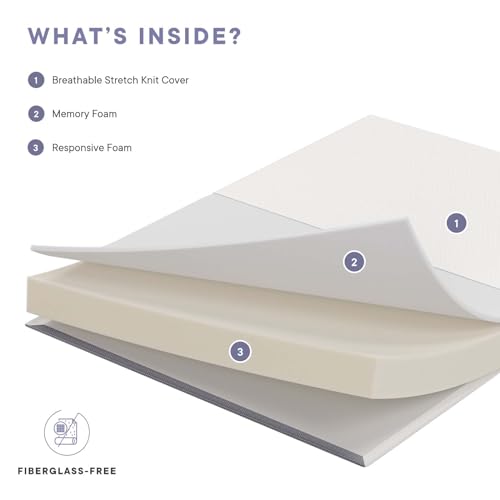 Modway Mila 6” Queen Mattress - Firm 6 Inch Queen Mattress - 10-Year Warranty, White