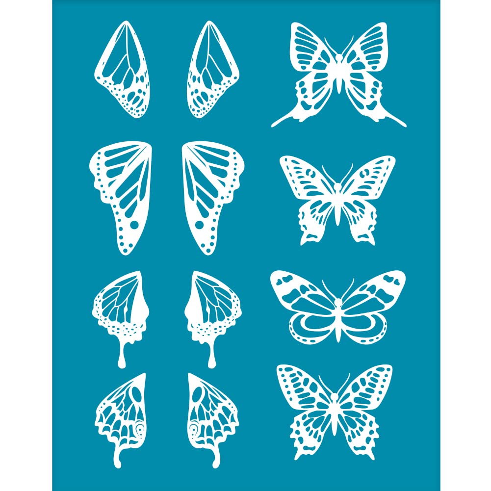 OLYCRAFT 4x5 Inch Butterfly Clay Stencils Butterfly Wings Silk Screen for Polymer Clay Insect Wings Silk Screen Stencils Mesh Transfer Stencils for Polymer Clay Jewelry Making