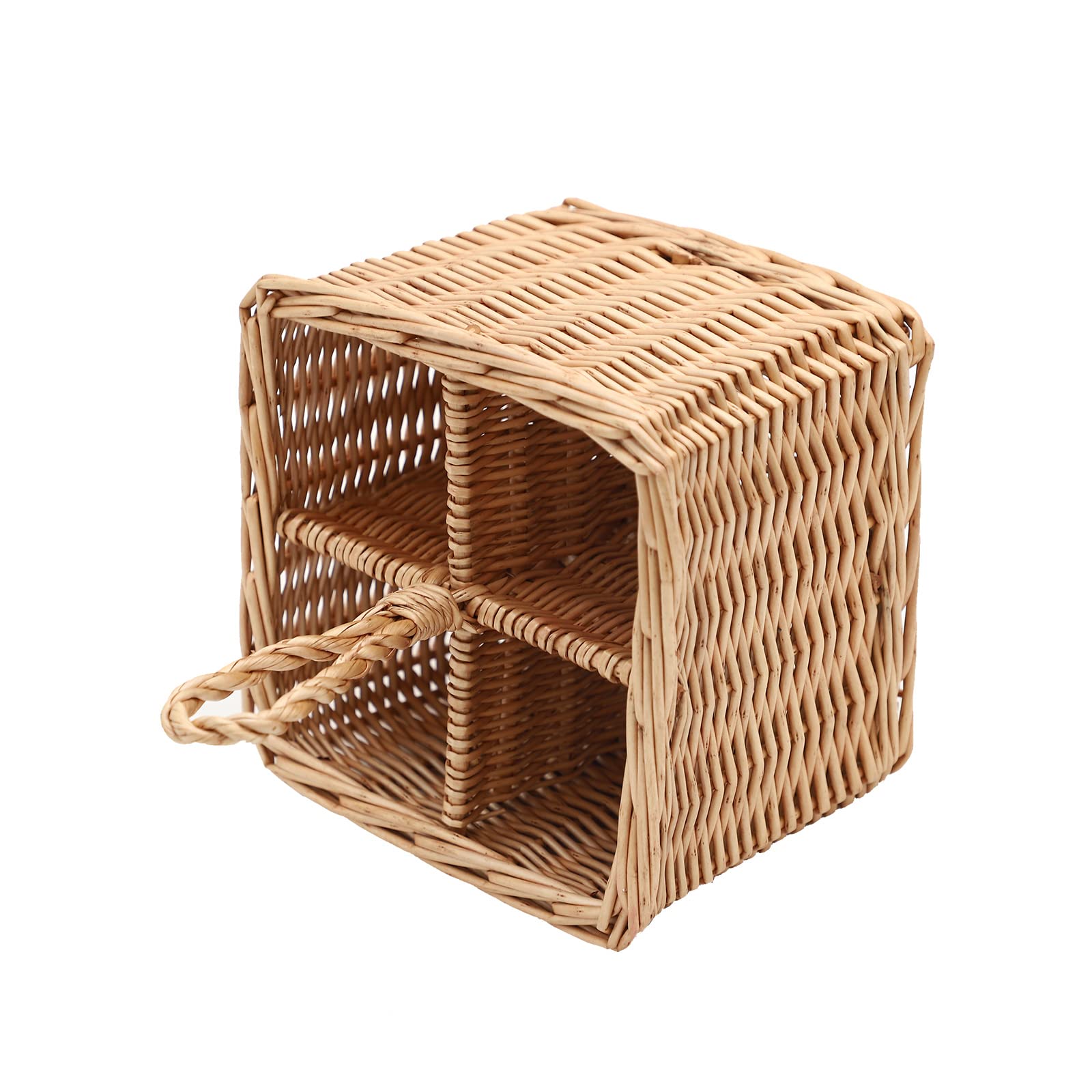 JJSQ Wicker Woven Utensil Caddy Silverware Caddy Flatware Caddy Cutlery Holder for Kitchen Dining Table, Parties - Holds Forks, Knives, Spoons,Serving Utensils