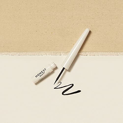 Honest Beauty Liquid Eyeliner Vegan Smudge Flake Transfer Proof Carbon / Silicone Free Cruelty Free Ophthalmologist Tested 0.058 fl. oz, Black