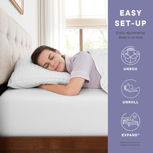 Modway Mila 6” Queen Mattress - Firm 6 Inch Queen Mattress - 10-Year Warranty, White