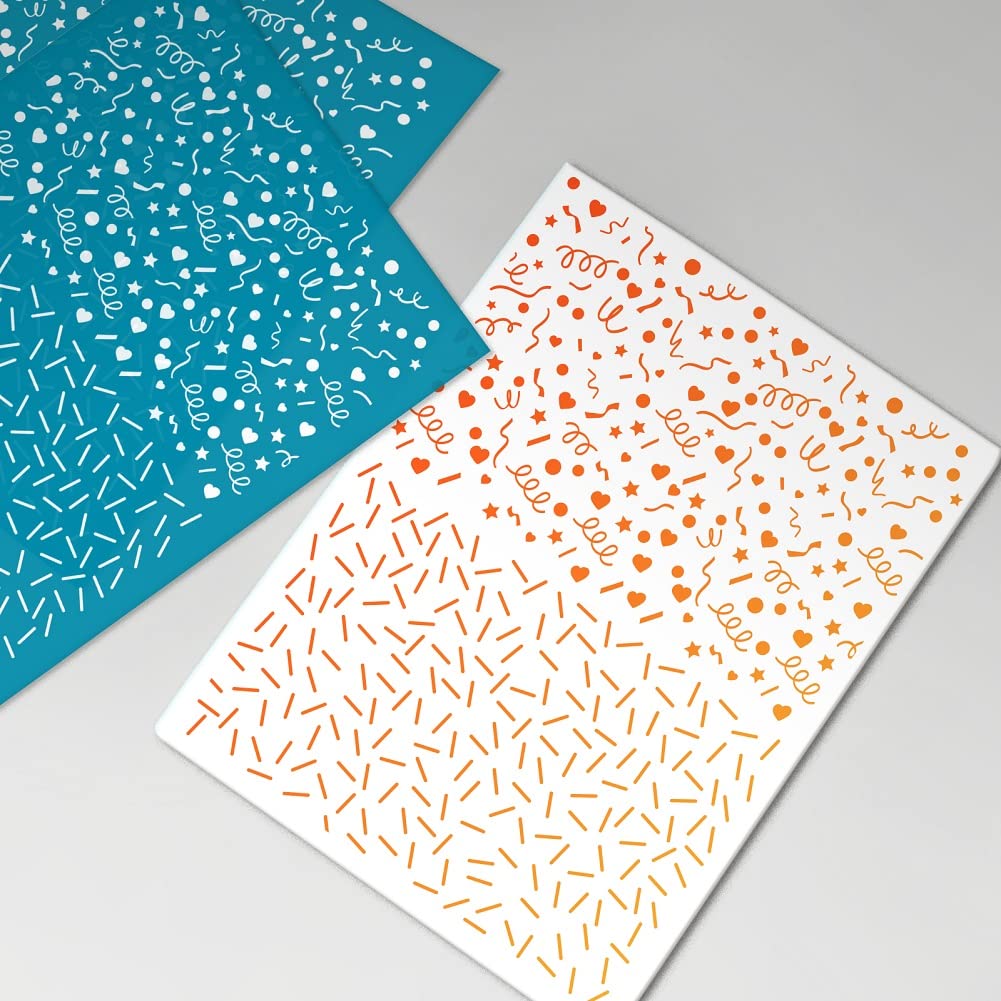 OLYCRAFT 4x5 Inch Silk Screen Stencils for Polymer Clay Confetti Silk Screen Printing Stencils Star Heart Reusable Clay Stencil Transfer for Polymer Clay Earring Hairpin Jewelry Making