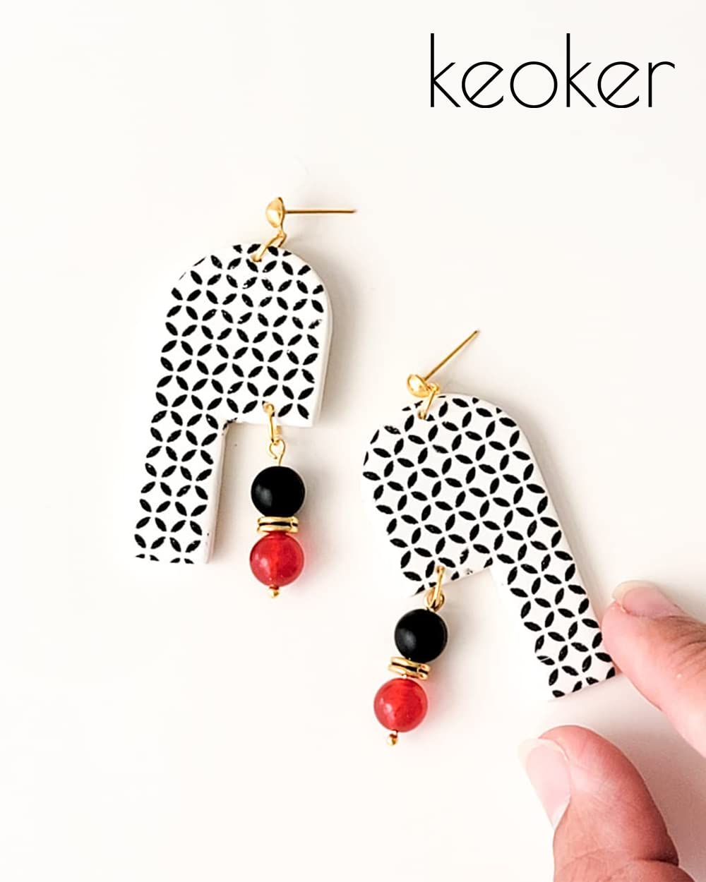 KEOKER Silk Screen Stencils for Polymer Clay, 3PCS Tile Pattern Stencils