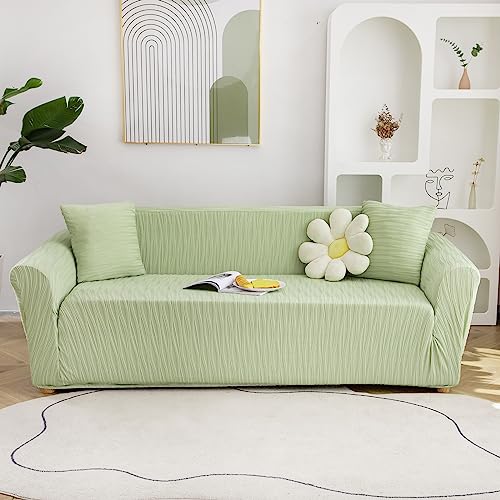 GUYIRT Couch Cover 2 Seater, Ice Silk Sofa Cover Breathable Sofa Slipcovers Easy Fit Washable Furniture Sofa Protector for Living Room-Blue-4 Seater(235-300cm)