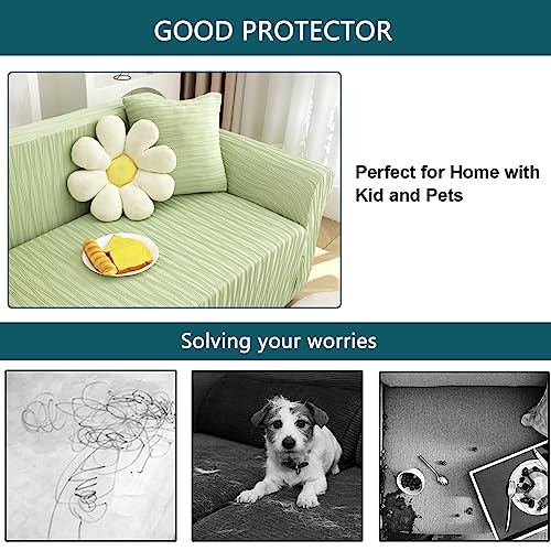 GUYIRT Couch Cover 2 Seater, Ice Silk Sofa Cover Breathable Sofa Slipcovers Easy Fit Washable Furniture Sofa Protector for Living Room-Blue-4 Seater(235-300cm)