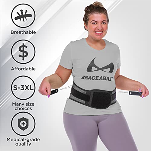 BraceAbility Spondylolisthesis Back Brace - Ankylosing Spondylolysis Lumbar Spine Corset Stabilizer Belt for Pars Defect Lower Back Pain, Anterolisthesis Support, Spinal Fracture Treatment (Small)
