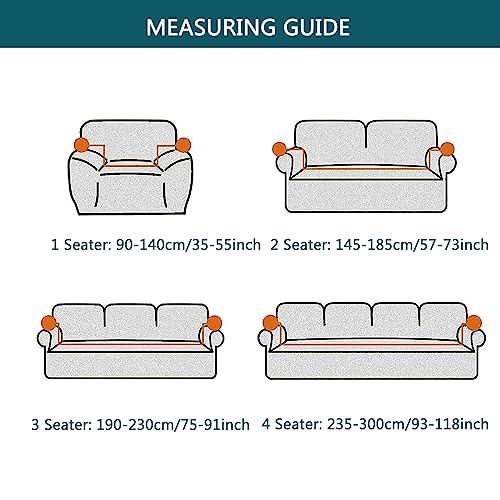 GUYIRT Couch Cover 2 Seater, Ice Silk Sofa Cover Breathable Sofa Slipcovers Easy Fit Washable Furniture Sofa Protector for Living Room-Blue-4 Seater(235-300cm)