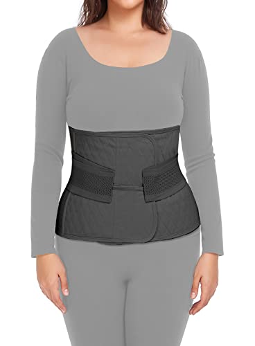 Abdominal Binder Post Surgery for Men and Women, Postpartum Belly Band, Hernia Belt Stomach Compression Wrap for Hernia Surgery, C-Section, Natural Birth, Abdominal Injuries,Black,L
