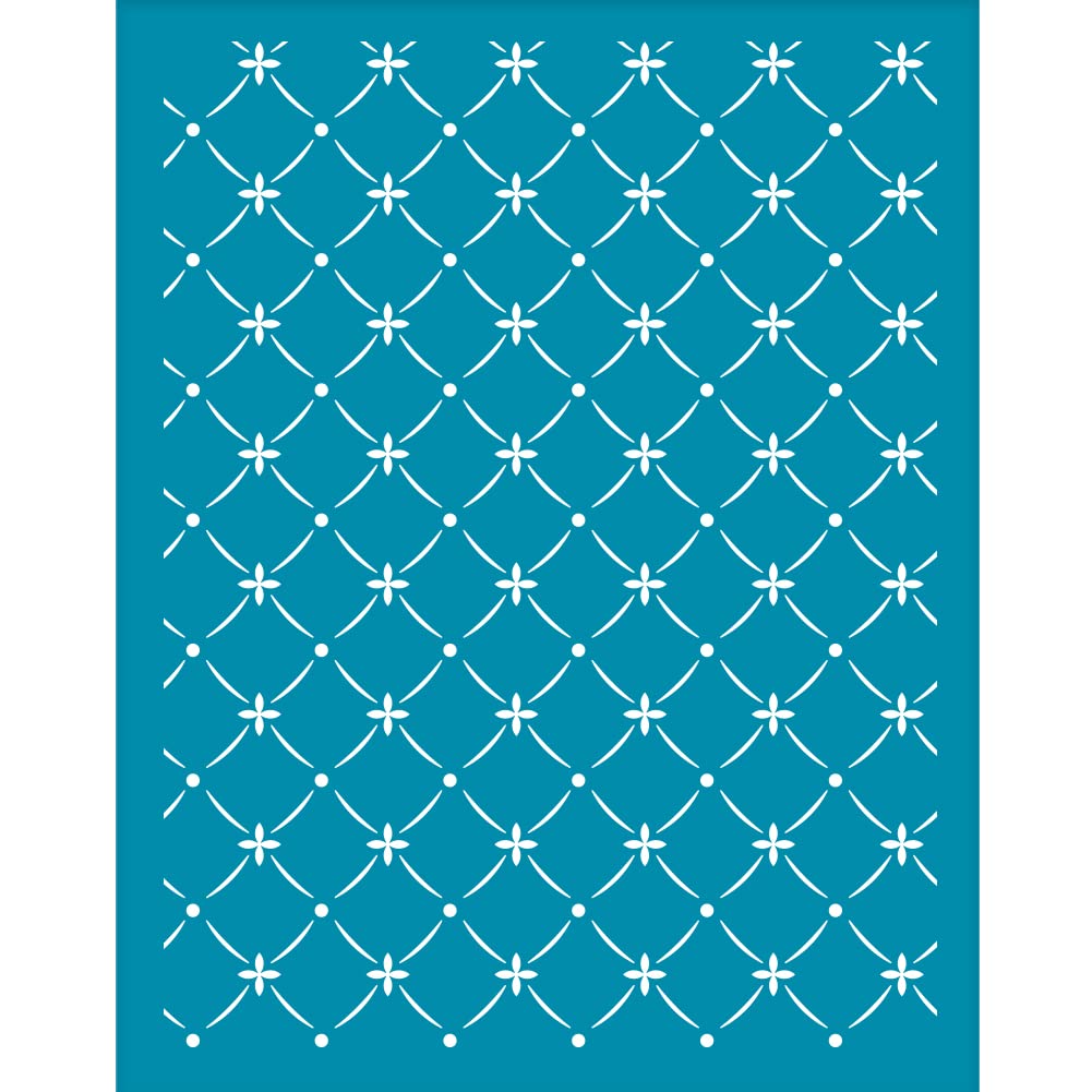 OLYCRAFT 4x5 Inch Clay Stencils Floral Pattern Silk Screen for Polymer Clay Diamond Tufted Silk Screen Stencils Mesh Transfer Stencils Plant Theme Mesh Stencil for Polymer Clay Jewelry Making