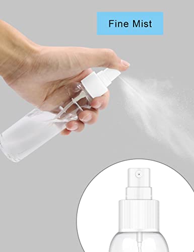 ZLEVEAYN 4oz Plastic Spray Bottles Fine Mist 12 Pack Refillable Empty Travel Size Containers Leak Proof for Toiletries Perfume Essential Oil Alcohol Hair Spray