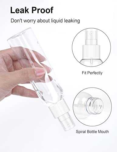 ZLEVEAYN 4oz Plastic Spray Bottles Fine Mist 12 Pack Refillable Empty Travel Size Containers Leak Proof for Toiletries Perfume Essential Oil Alcohol Hair Spray